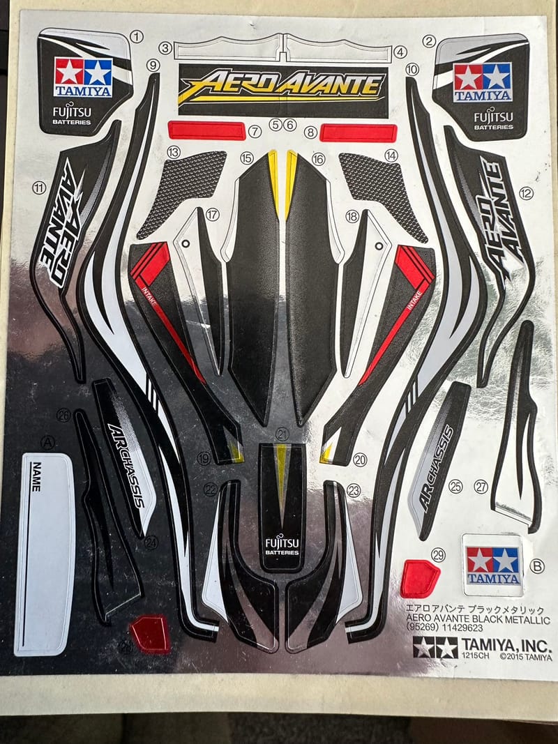 Black Special Aero Avante Stickers from 95269 - Toysmart