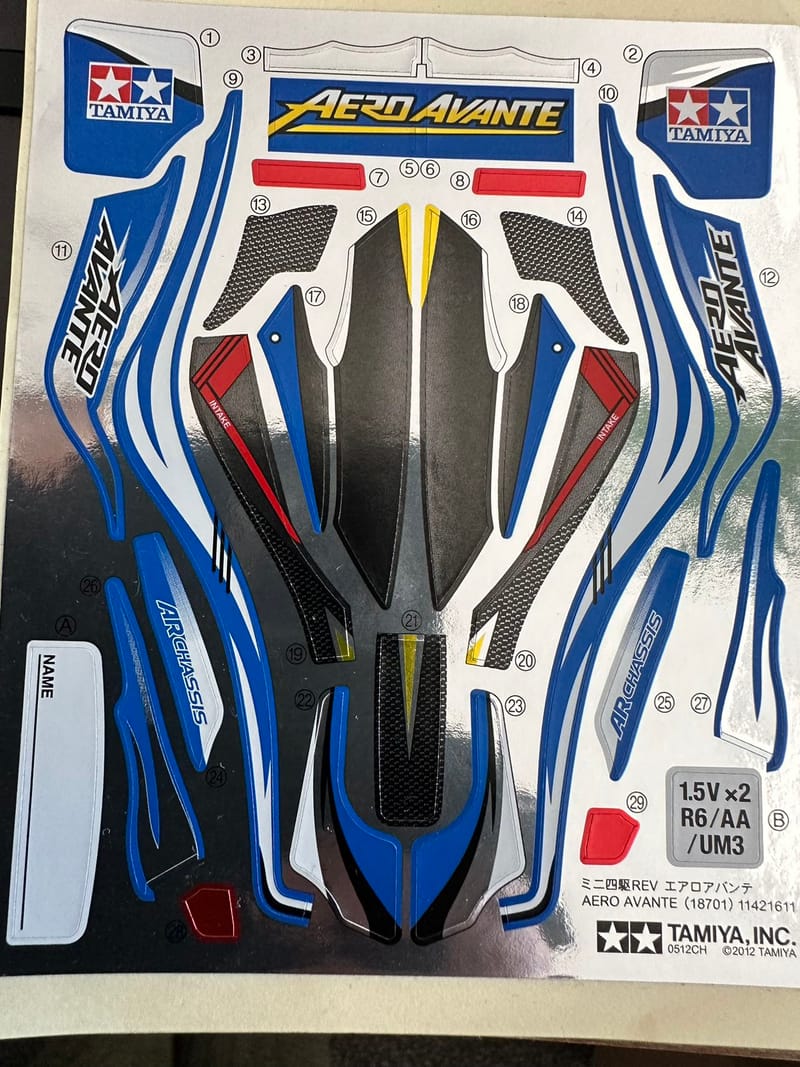 Aero Avante Stickers from 18701 - Toysmart