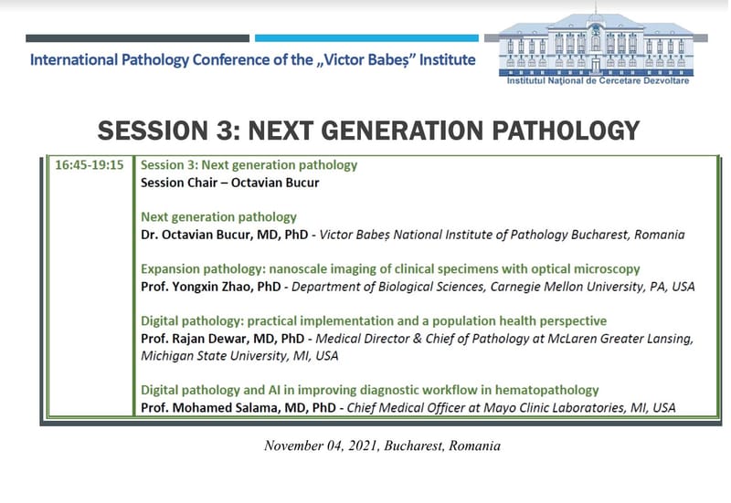 Next Generation Pathology session, International Pathology Conference ...