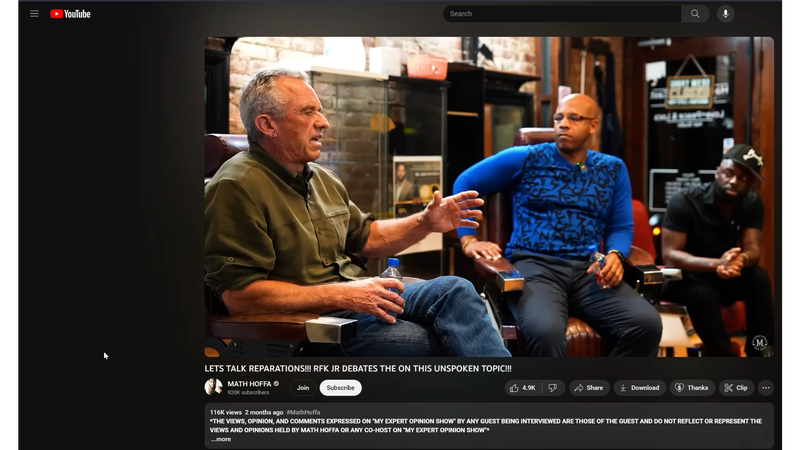 RFK, Jr. on Reparations