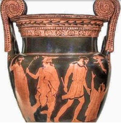 1.-Nacimiento de Pandora, Zeus con el cetro, Hermes, Hefestos con el ...