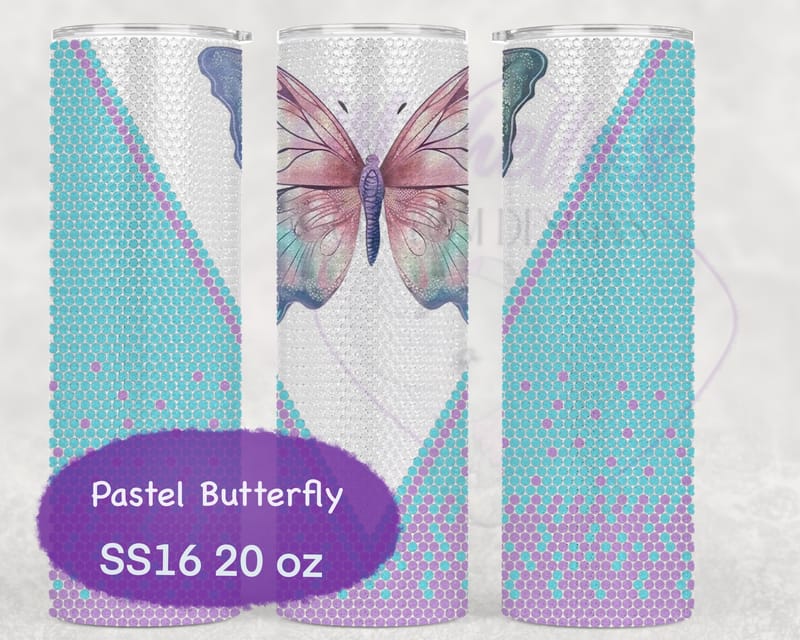 20oz 4mm Pastel Butterfly Sublimation Template - Michelle's Custom Designs