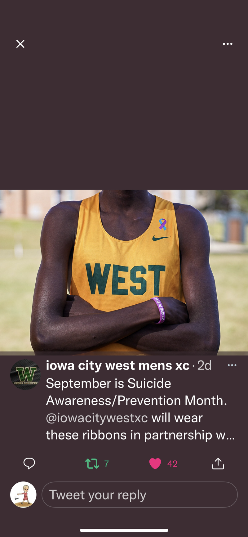 WEST HIGH TRACK & FEILD WEARING OUR BRACELET AND RIBBON - I'm Glad You ...