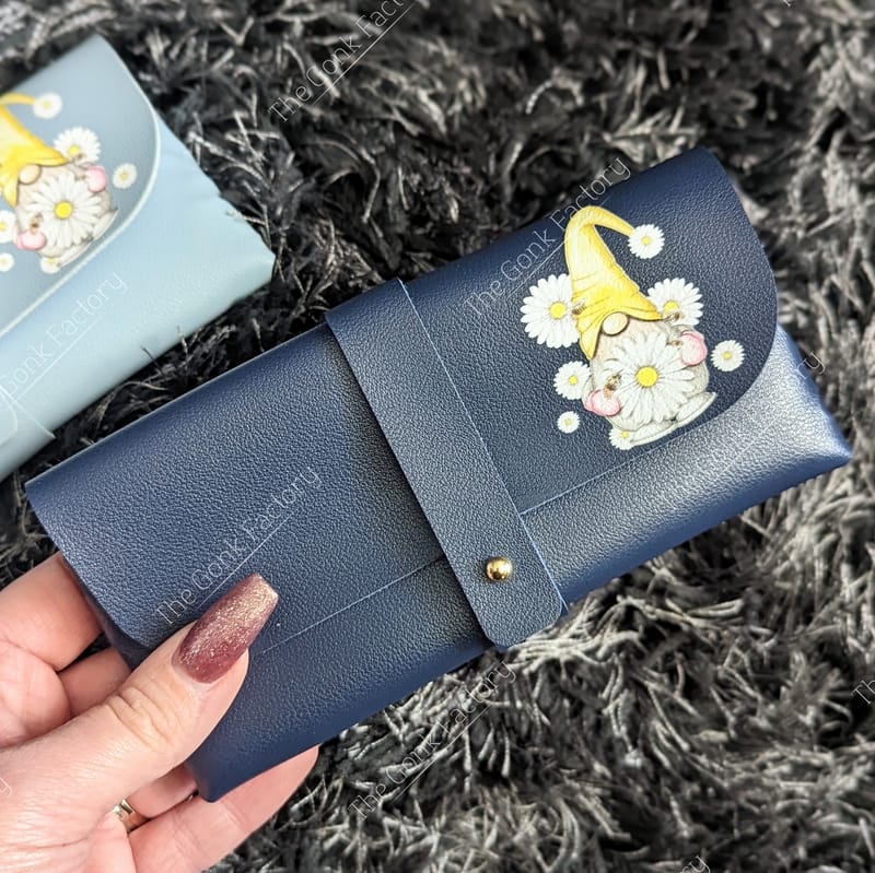 Navy 'Daisy Gonk' Pu Leather Glasses Case