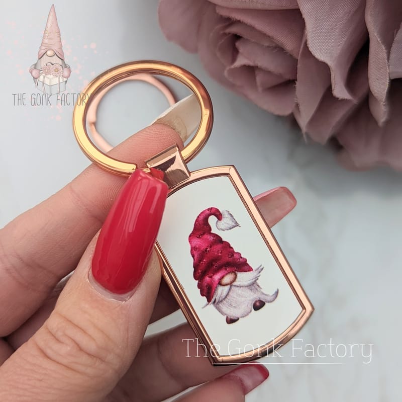 'Pink Gonk' Rose Gold Keyring