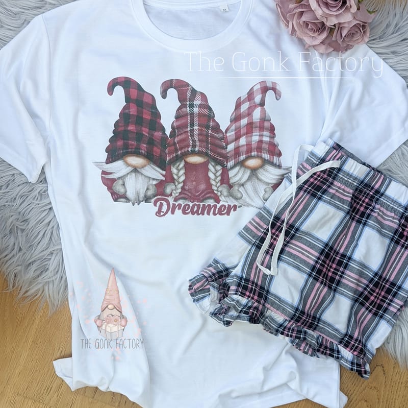 'Raspberry Tartan Gonk Shortie Pyjamas
