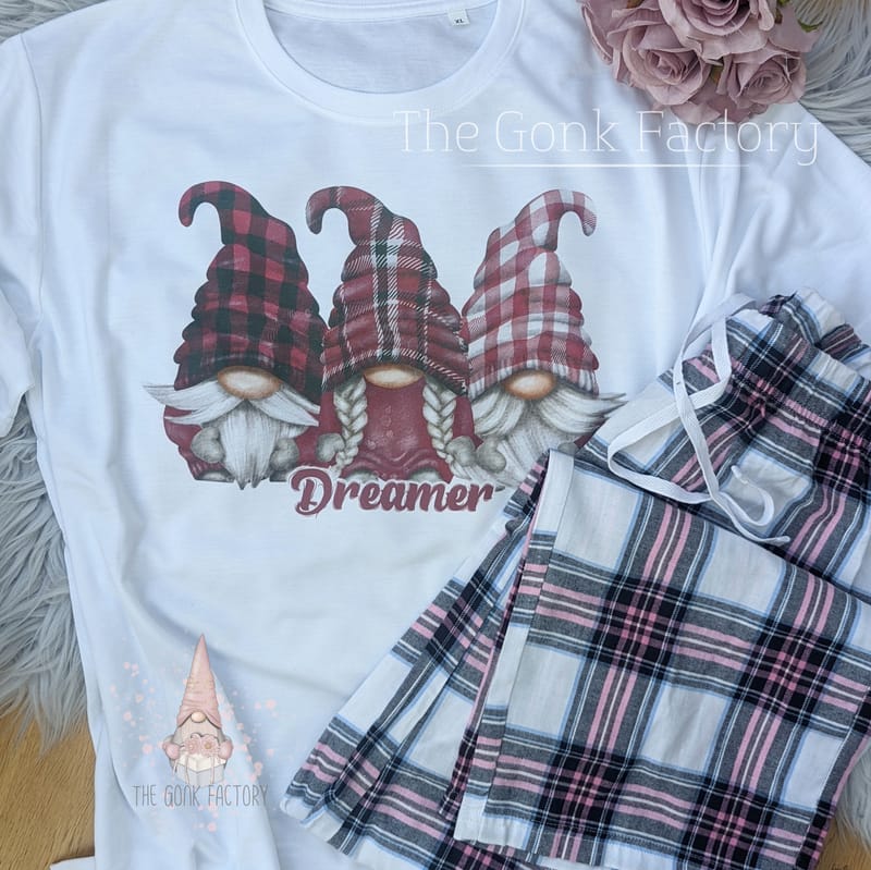 'Raspberry Tartan Gonks' Pyjamas
