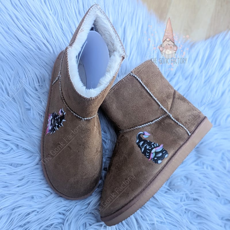 Tan 'Punk Gonks’ Slipper Boots
