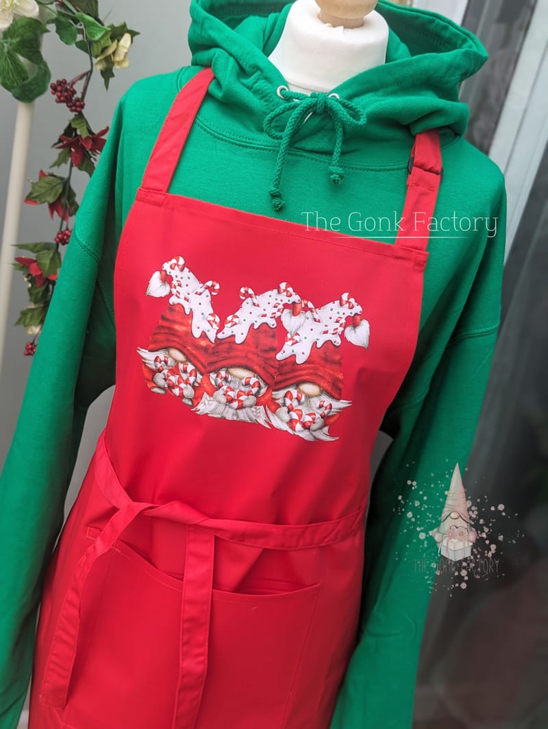 Red 'Red Candy Cane Gonks' Apron