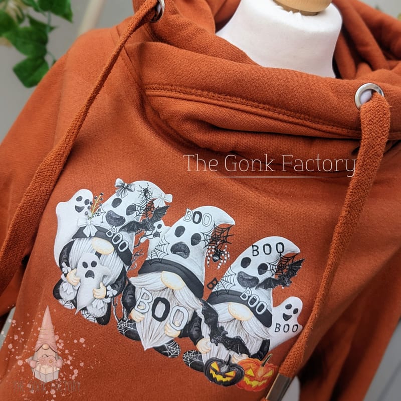 Premium Ginger 'Ghost Gonks' Cross Neck Hoodie