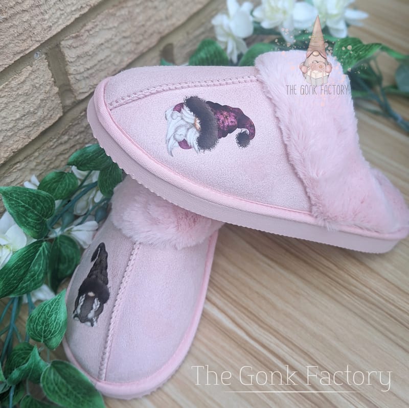 Pink 'Fluffy Halloween Gonks' Slippers