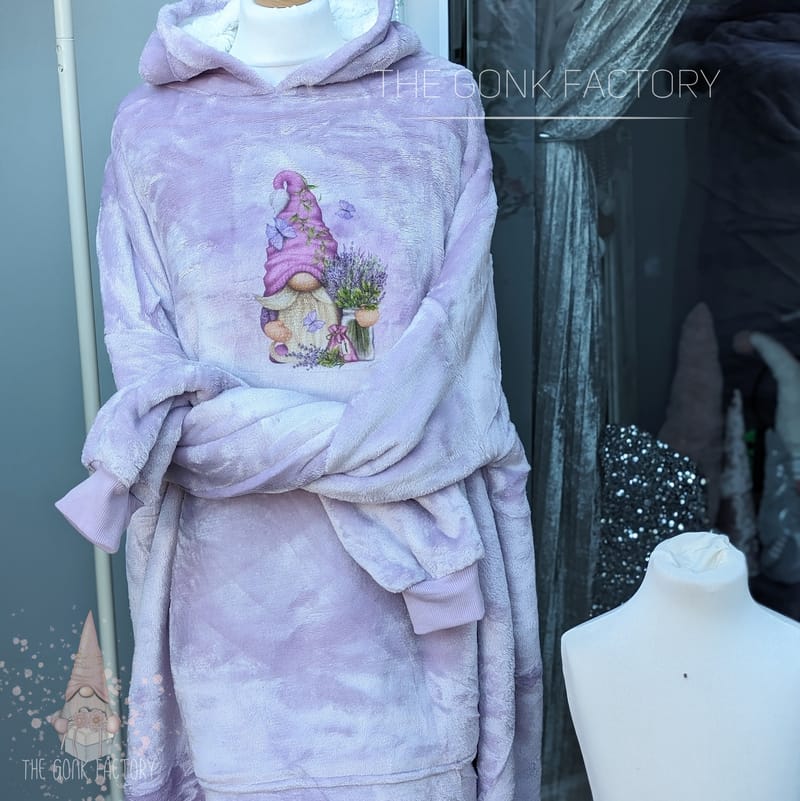 Lavender 'Butterfly Gonks' Oversized Hoodie Blanket