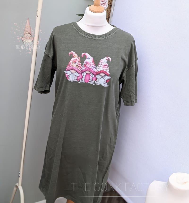 Pink Extra Long 'Cherry Blossom Gonk' T-shirt Dress
