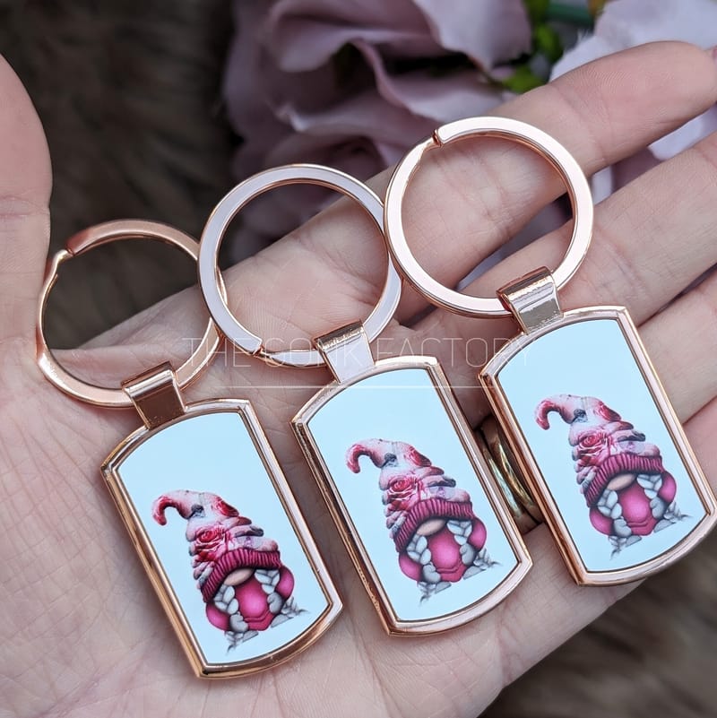 'Pink Gonk' Rose Gold Keyring
