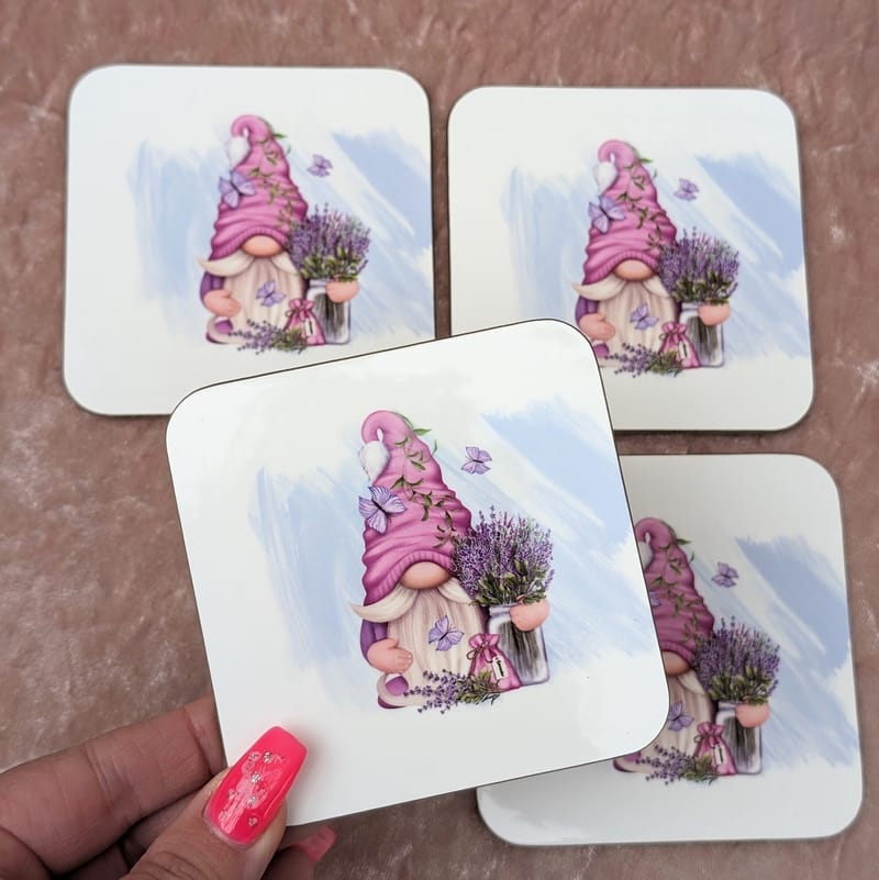 'Lavender Gonk' Coaster Set
