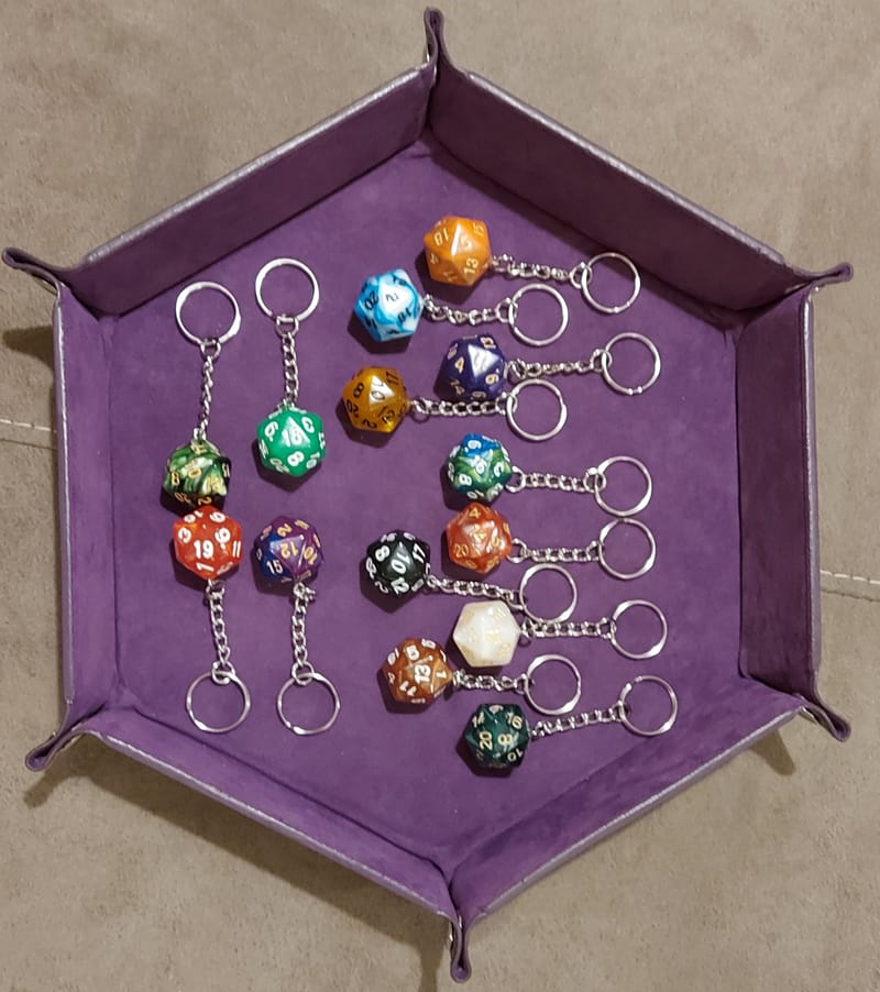 Solid Colour D20 Key Chain