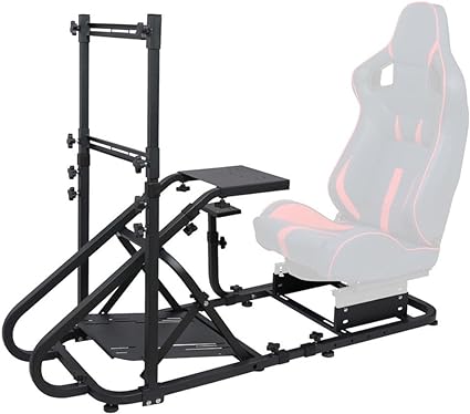 Racing Simulator Cockpit with TV Mount, Racing Seat and Adjustable ...
