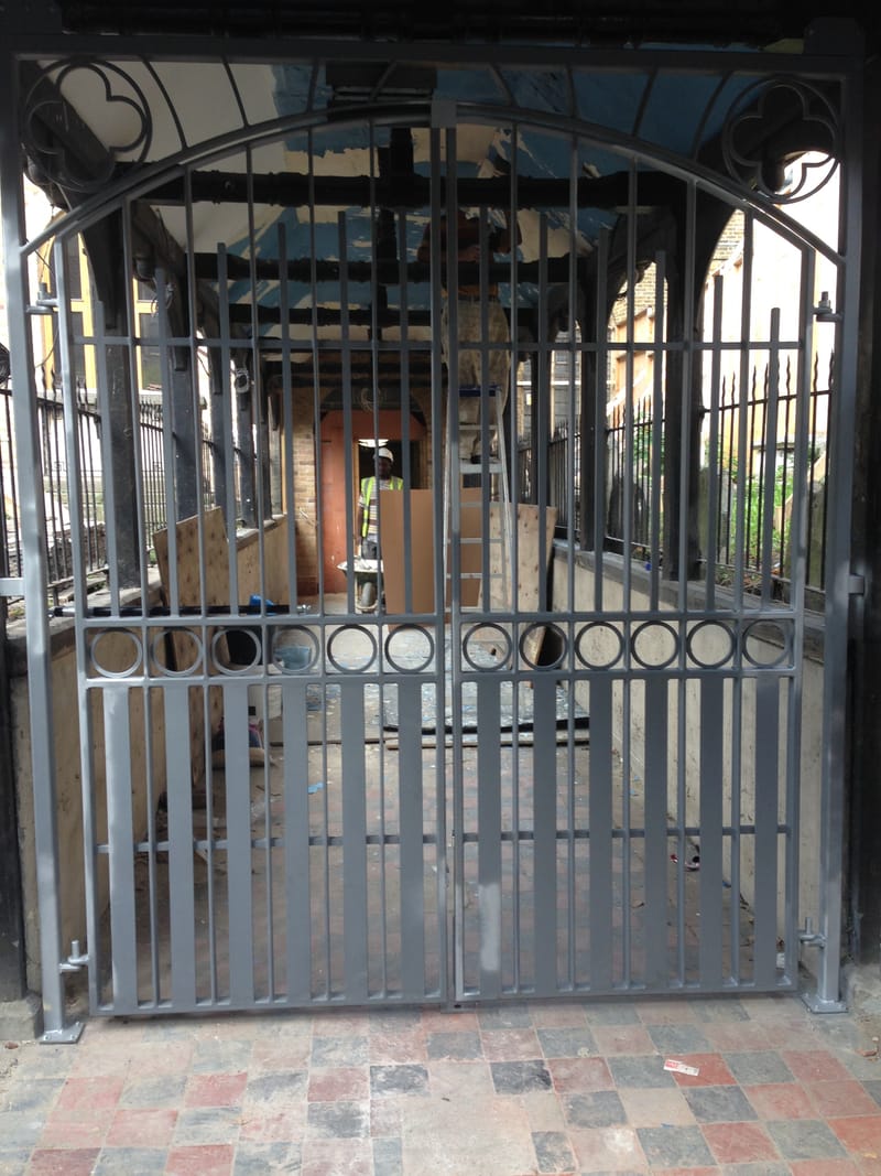 Church Gate in situ - Alpha Ironwork Ltd