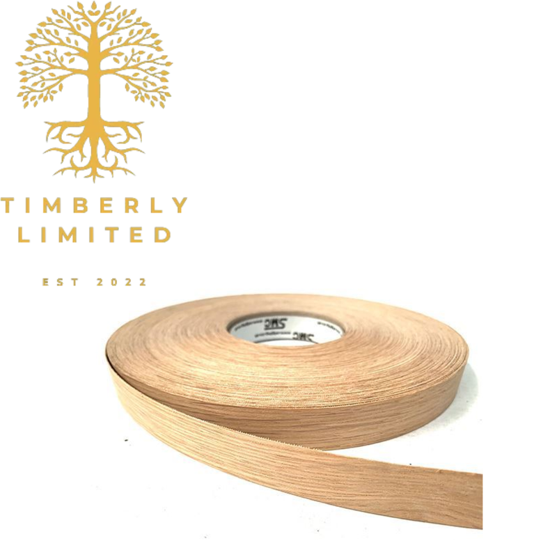White Oak Iron On Edging Strip 22mm x 50m | Timberly Limited Hereford