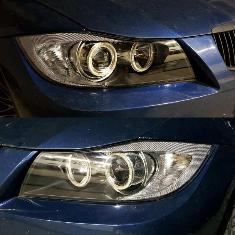 Kit Retrofit BMW E90/E91 Lupe Bixenon+Angel Eyes Alb+Kit Led 120W 18.000 lumeni - One Electric Light