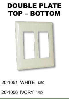 Double Rocker Plate, Ivory - Harbro Supply
