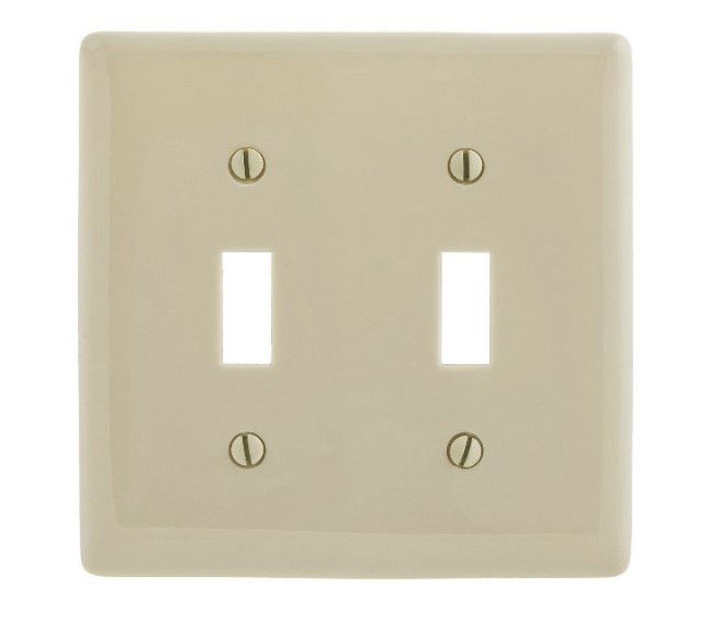 Double Switch Plate, Ivory - Harbro Supply