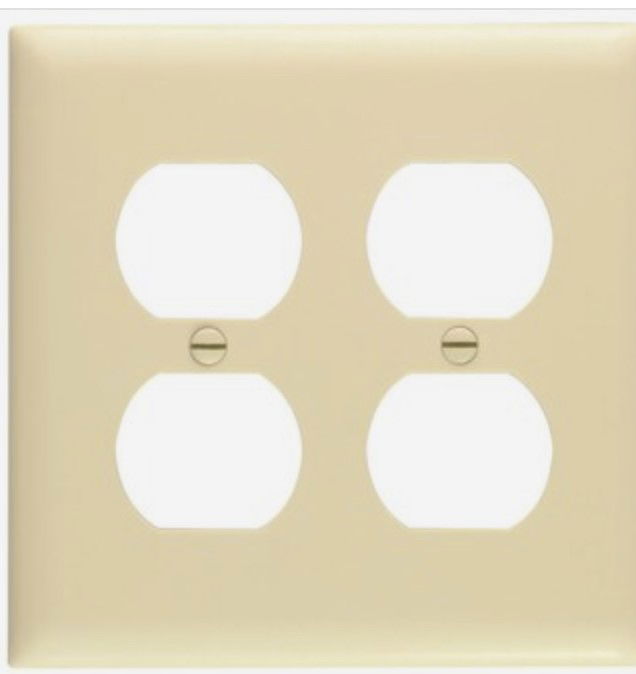 Double Receptacle Plate, Ivory - Harbro Supply