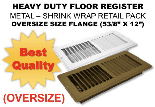 4x10 Brown Oversize Metal Floor Register - Harbro Supply
