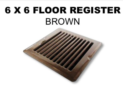 6x6 Brown Metal Floor Register - Harbro Supply