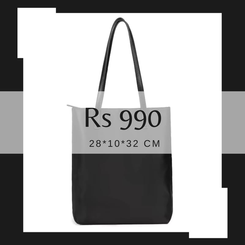 Polyester Shoulder Bag - Black - Chic Tote