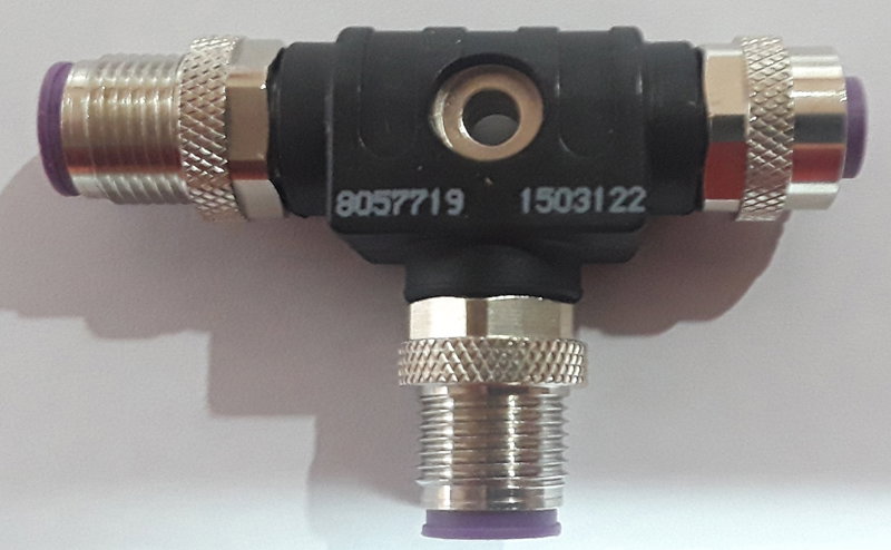 Conector Tee DIN M12 apantallado 5-polos Cod.B, Profibus