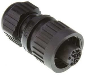 Conector de poder y control, hembra 7-polos, 10A, montaje en tablero