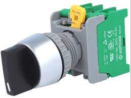 Selector 3-posiciones negro modular 22mm para tablero