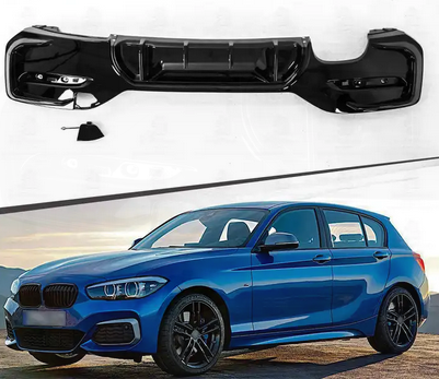 For BMW 1 Series F20 LCI M Tech ABS Gloss Black Rear Diffuser 2015-2019 ...