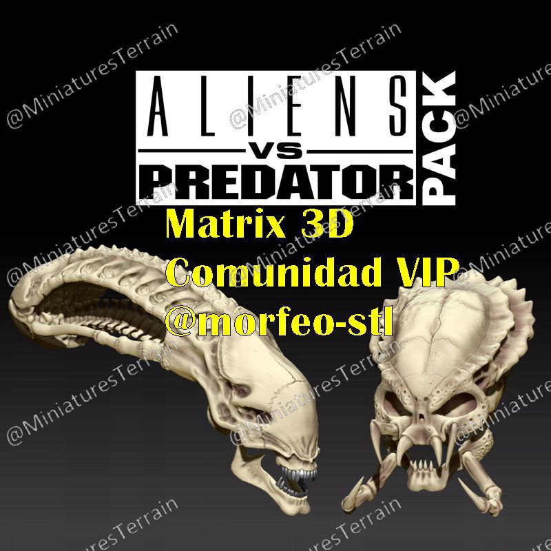 alien-vs-predator-skull-pack - LTA Impresiones 3d