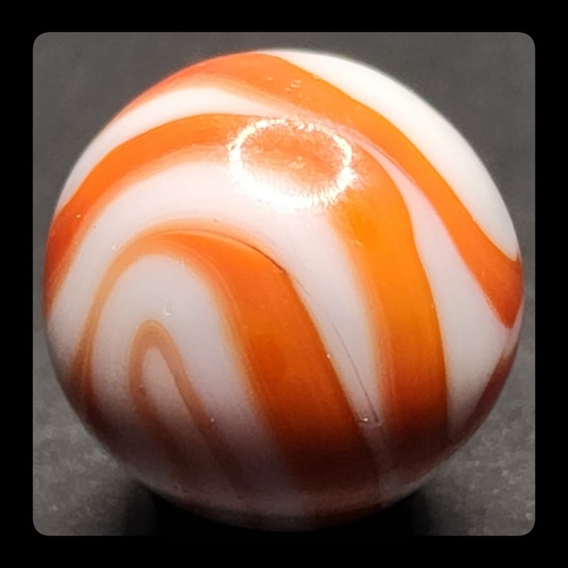 21/32" Christensen Agate orange/Salmon CAC Swirl Mint Minus - Mic'sMibs