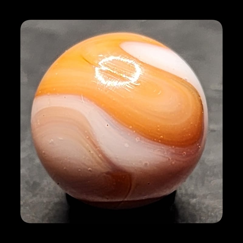 9/16" Heaton named Swirl "Sweet Potato" (white Base variety) MINT - Mic ...