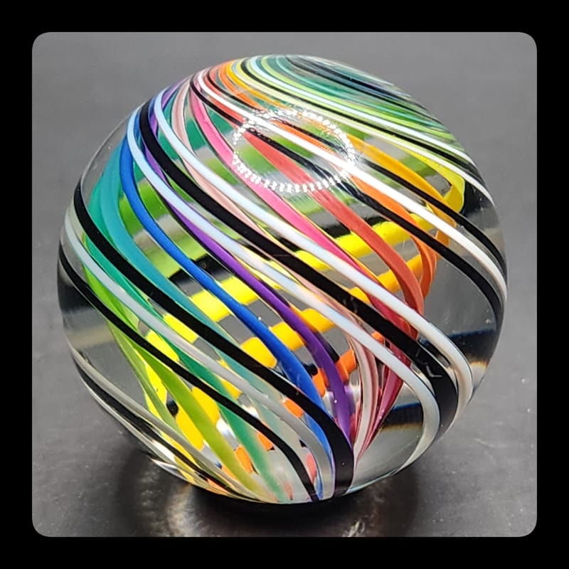 1.48" Mark Matthews Bright Rainbow Swirl MINT =Signed - Mic&...