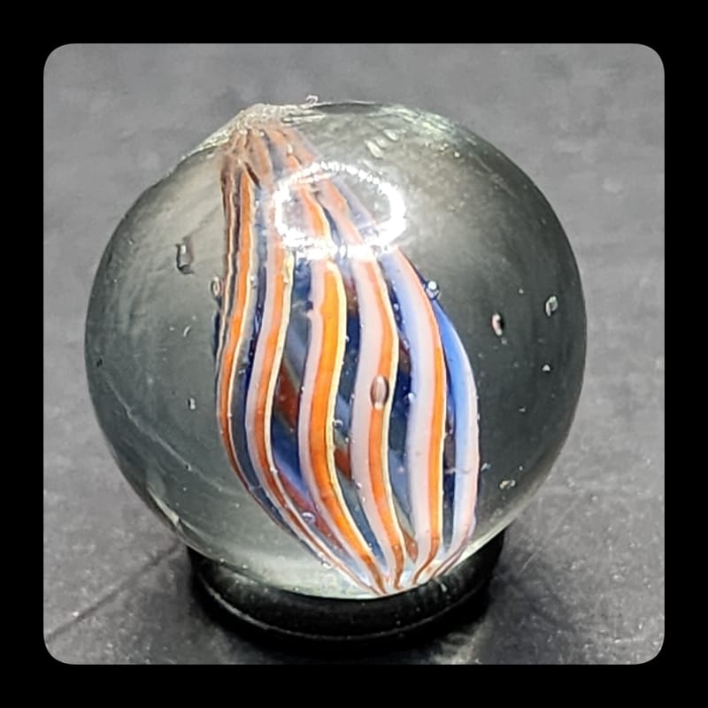 9/16" Naked Solid Core Swirl with Blue Jelly Bands WET MINT - Mic'sMibs