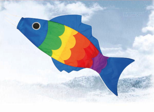 Wave Rainbow Fish Windsock - skyblue leisure