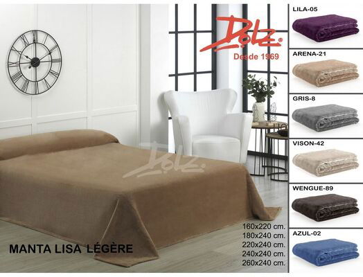 Manta lisa sedalina Dolz LEGERE - Almacenes Fraica