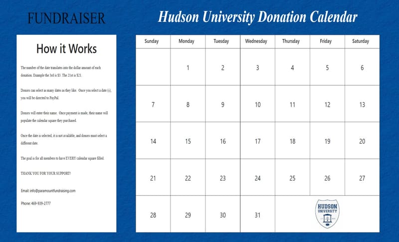pick-a-date calendar fundraiser