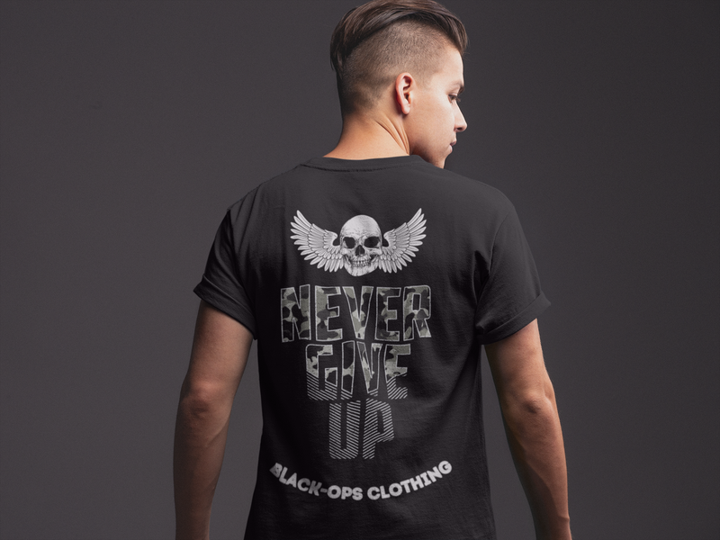 Never Give Up Warrior Wear | Black-ops Clothing