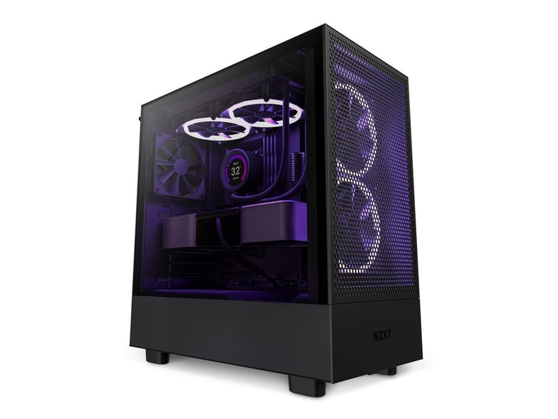 NZXT H5 FLOW - ALL BLACK SGCC STEEL, TEMPERED GLASS ATX, MICRO-ATX, CC ...