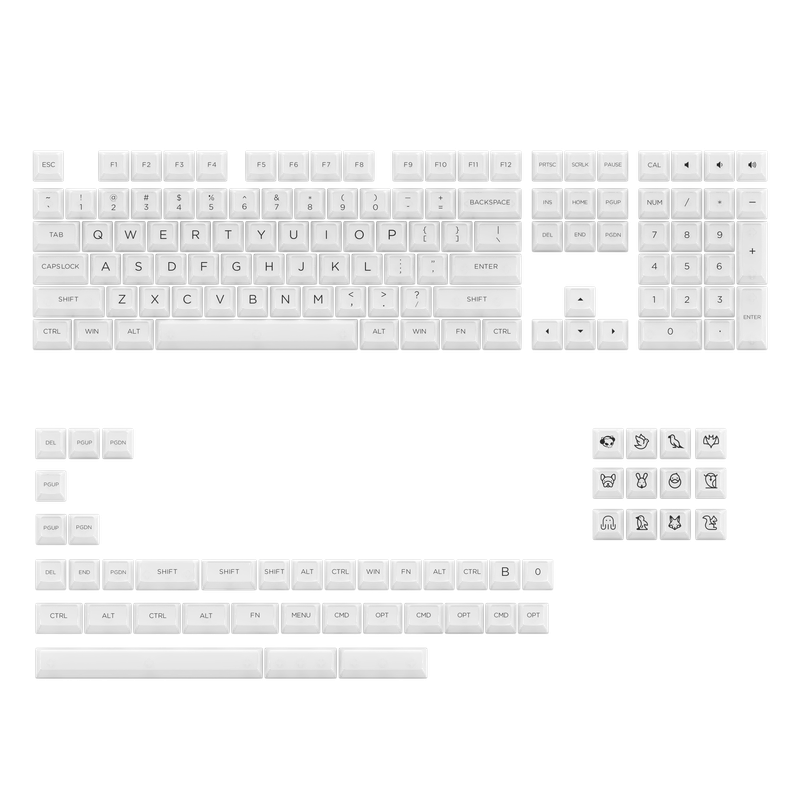 AKKO ASA CLEAR KEYCAP SET(155-KEY) S (WHITE) V2 - CLOWN