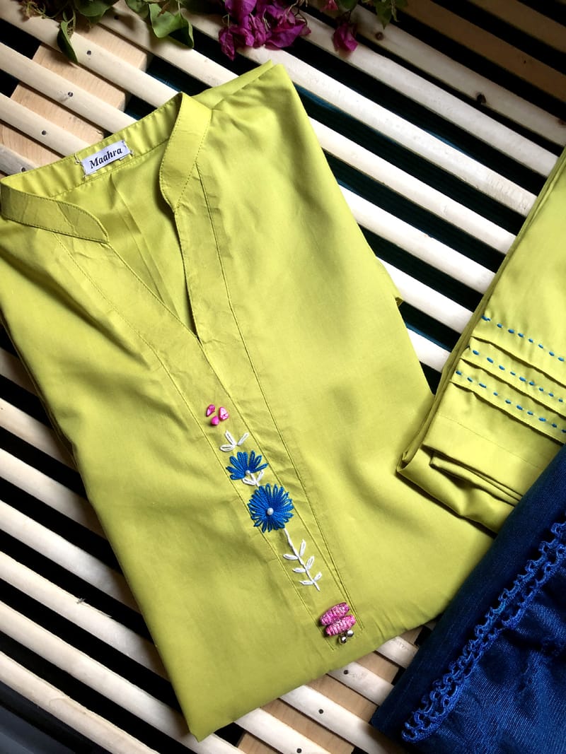 Co-Ords Dhani Green Embroidered