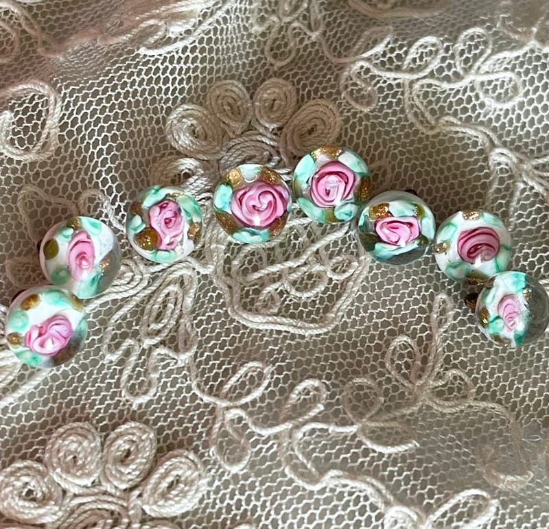 Gorgeous Glass Paperweight Shank Buttons - Hearts Will Play