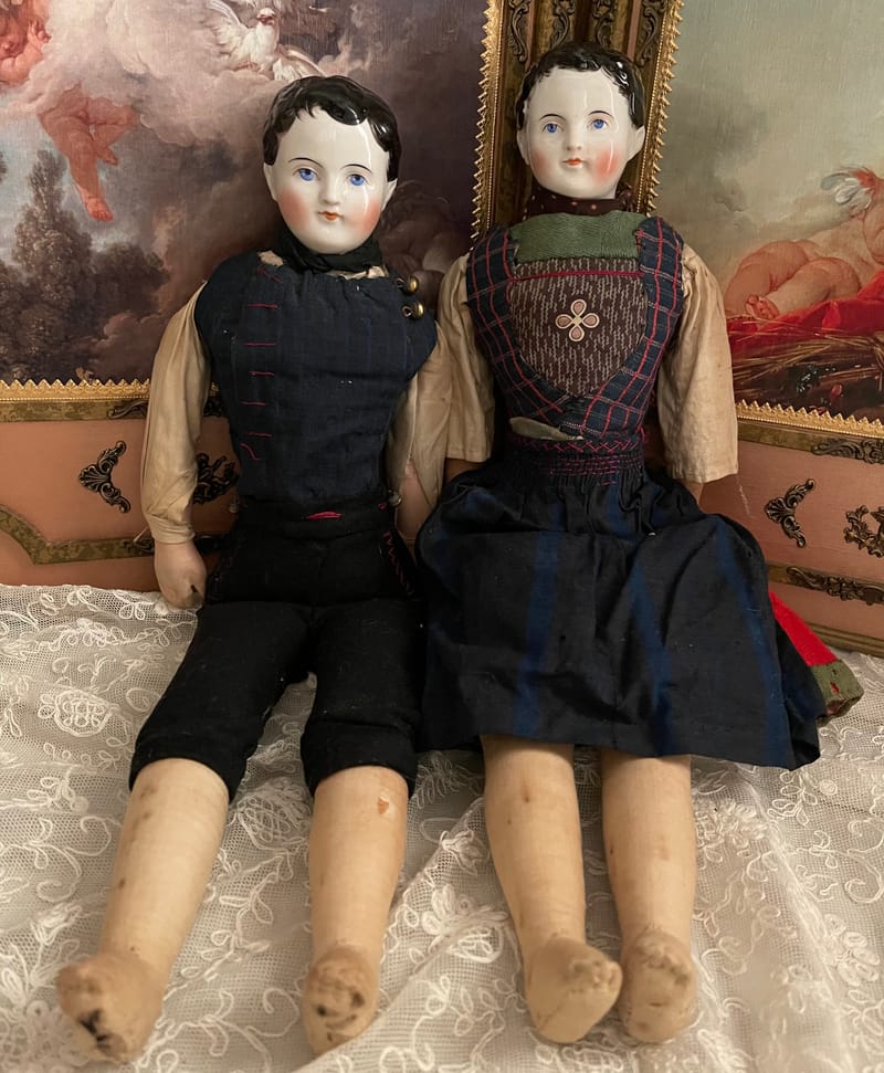 Antique German Dolls - Hearts Will Play
