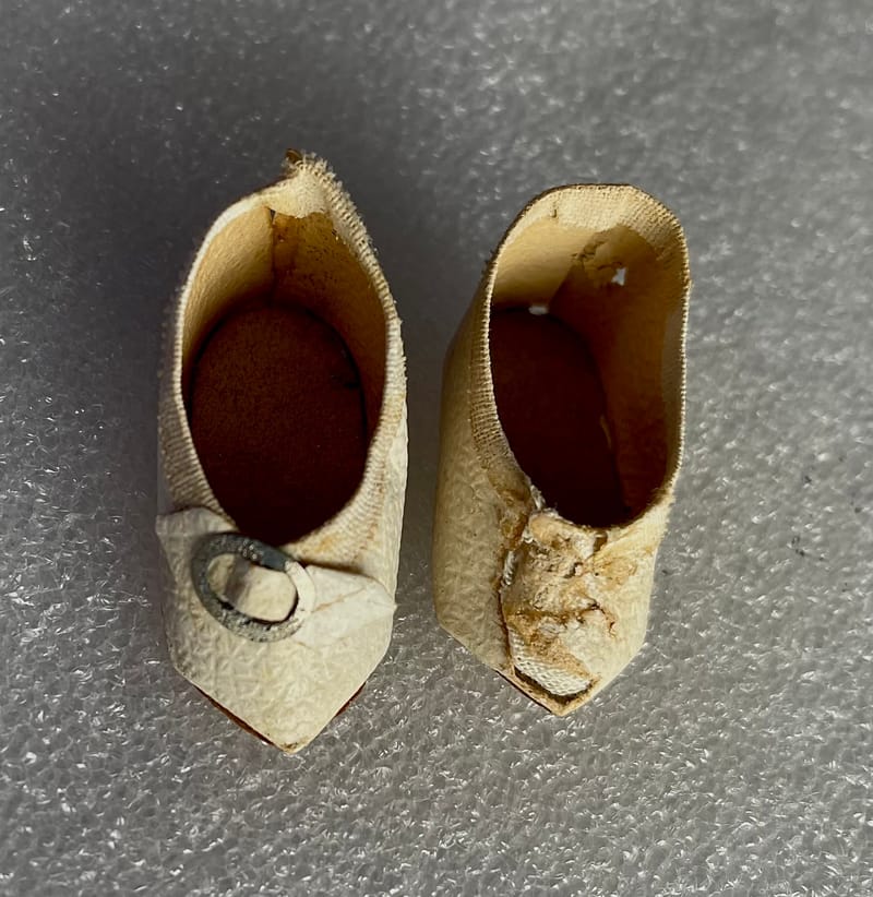 Antique Tiny Doll Shoes - Hearts Will Play