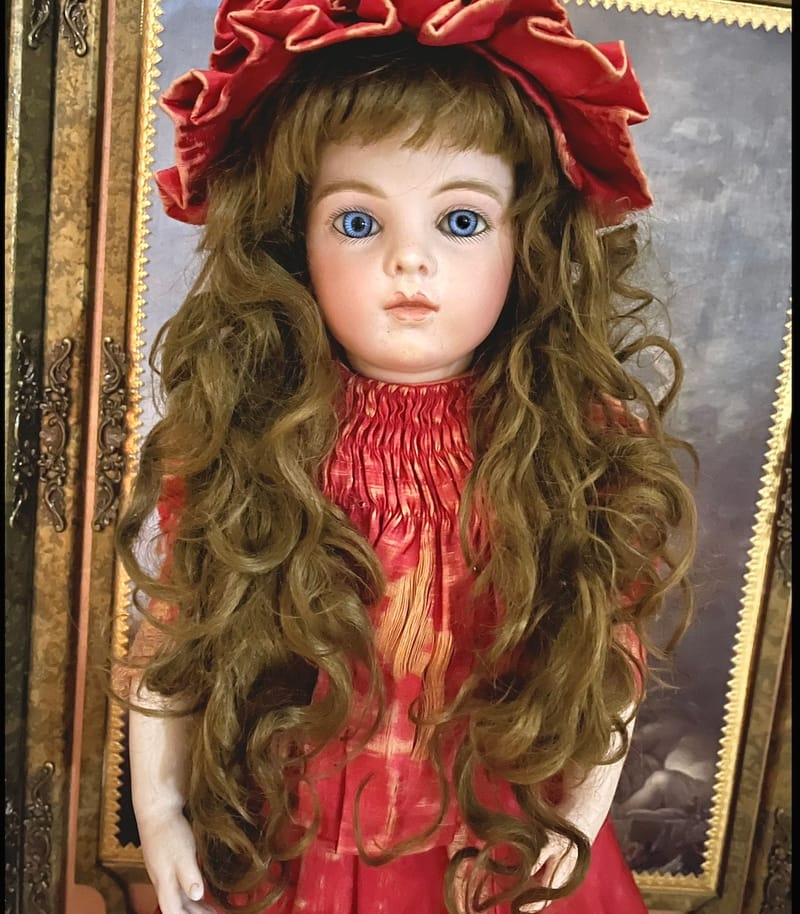 Gorgeous Blonde Antique Mohair Doll Wig - Hearts Will Play